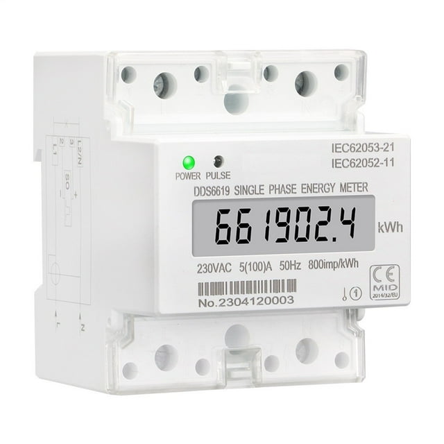 Electric Meter Single Phase 100A 230V Lcd Display With Kwh Power ...