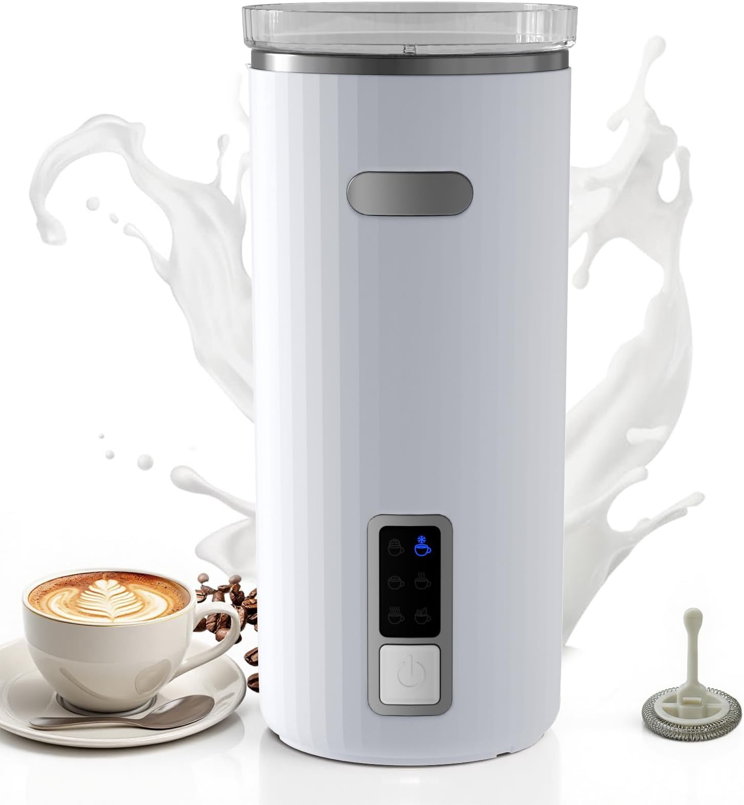 Electric Milk Frother, 6-in-1 Milk Frother and Steamer, Automatic Warm ...