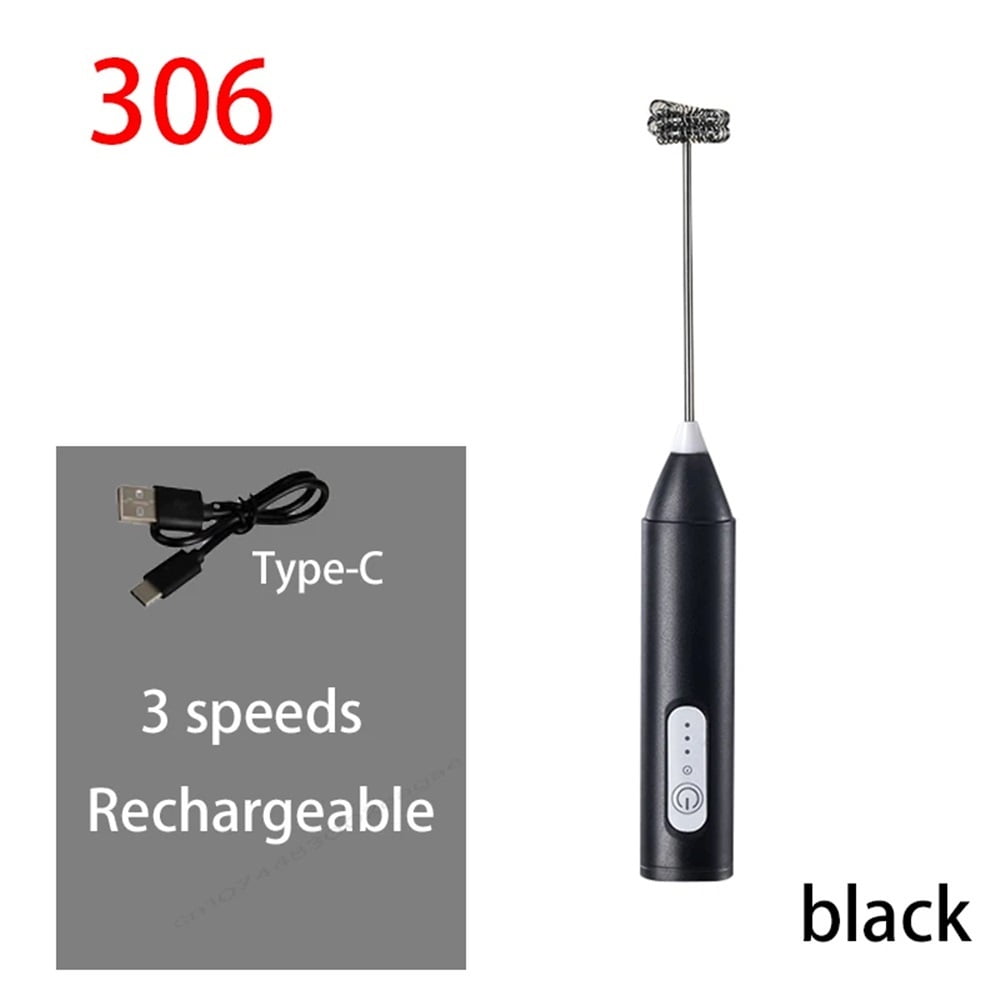 Electric Milk Frother + Egg Beater Wireless Type-C Charging 3 Speeds ...
