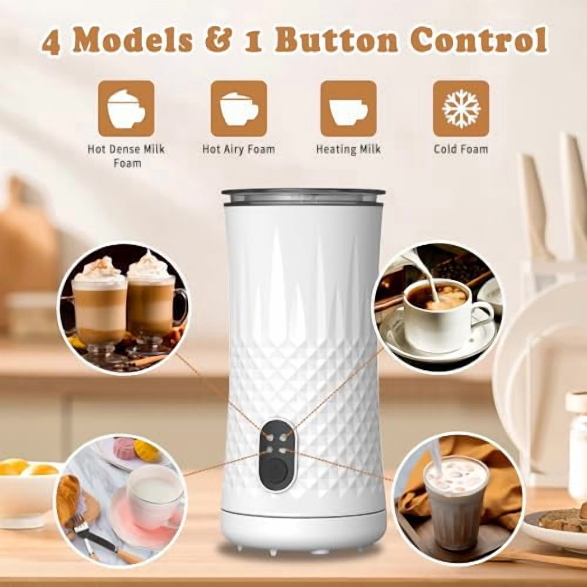 Electric Milk Frother and Steamer, 4 in 1 Automatic Milk Frother and ...