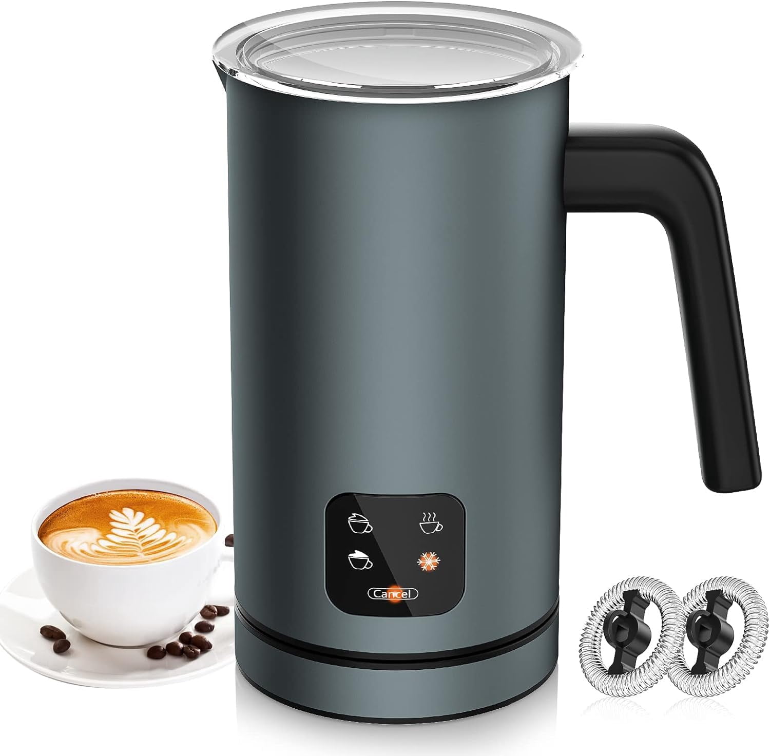 Electric Milk Frother & Steamer, 4-in-1 Automatic Stainless Steel Milk ...