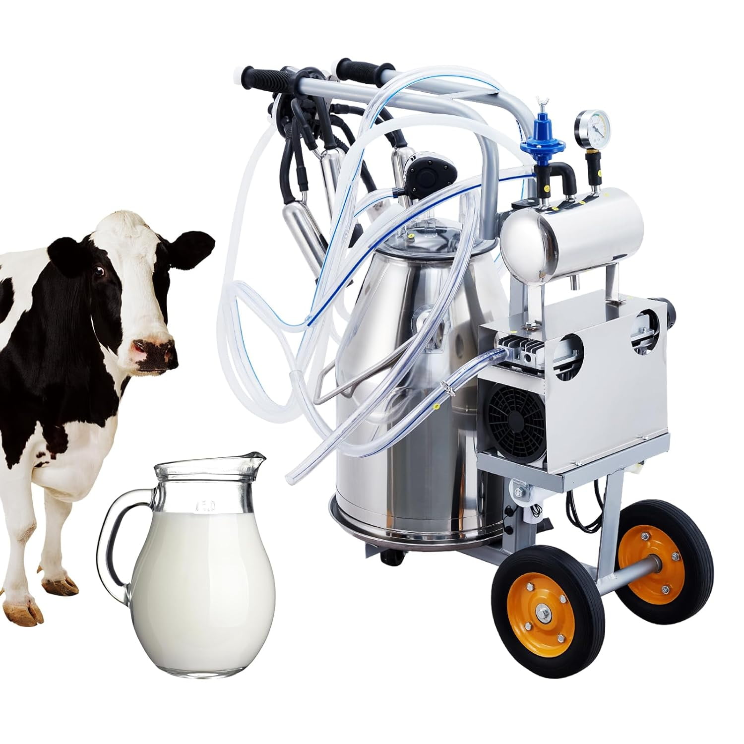 Electric Milking Machine 25L, 55KPA 15000 RPM Suction Pump, Portable ...