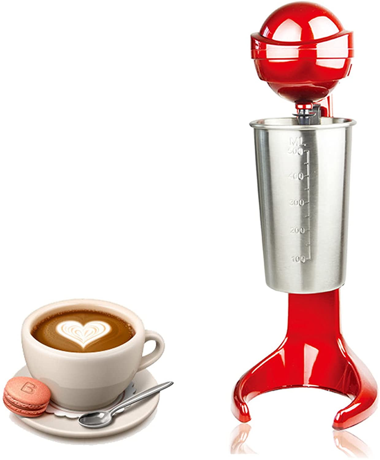 Electric Milkshake Maker Red Stainless Steel Mixing Cup Drink Mixer ...