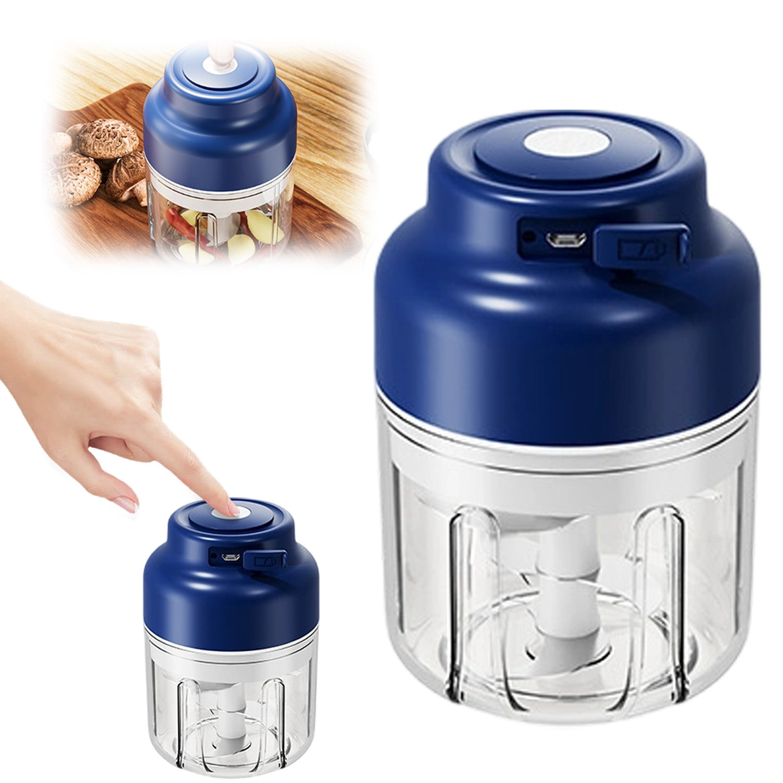 Electric Mini Food Chopper, Garlic Chopper, USB Charging Wireless ...