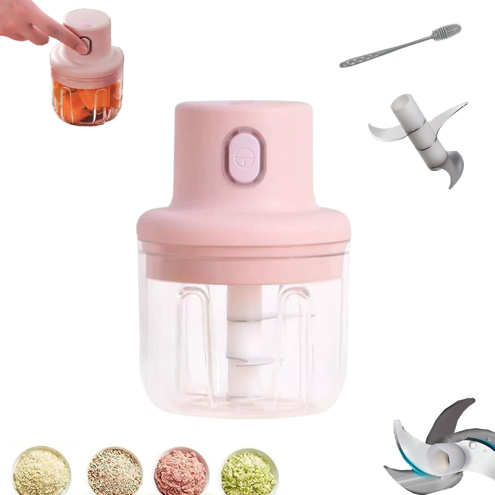 Electric Mini Food Chopper Rechargeable Cordless Garlic Chopper with ...