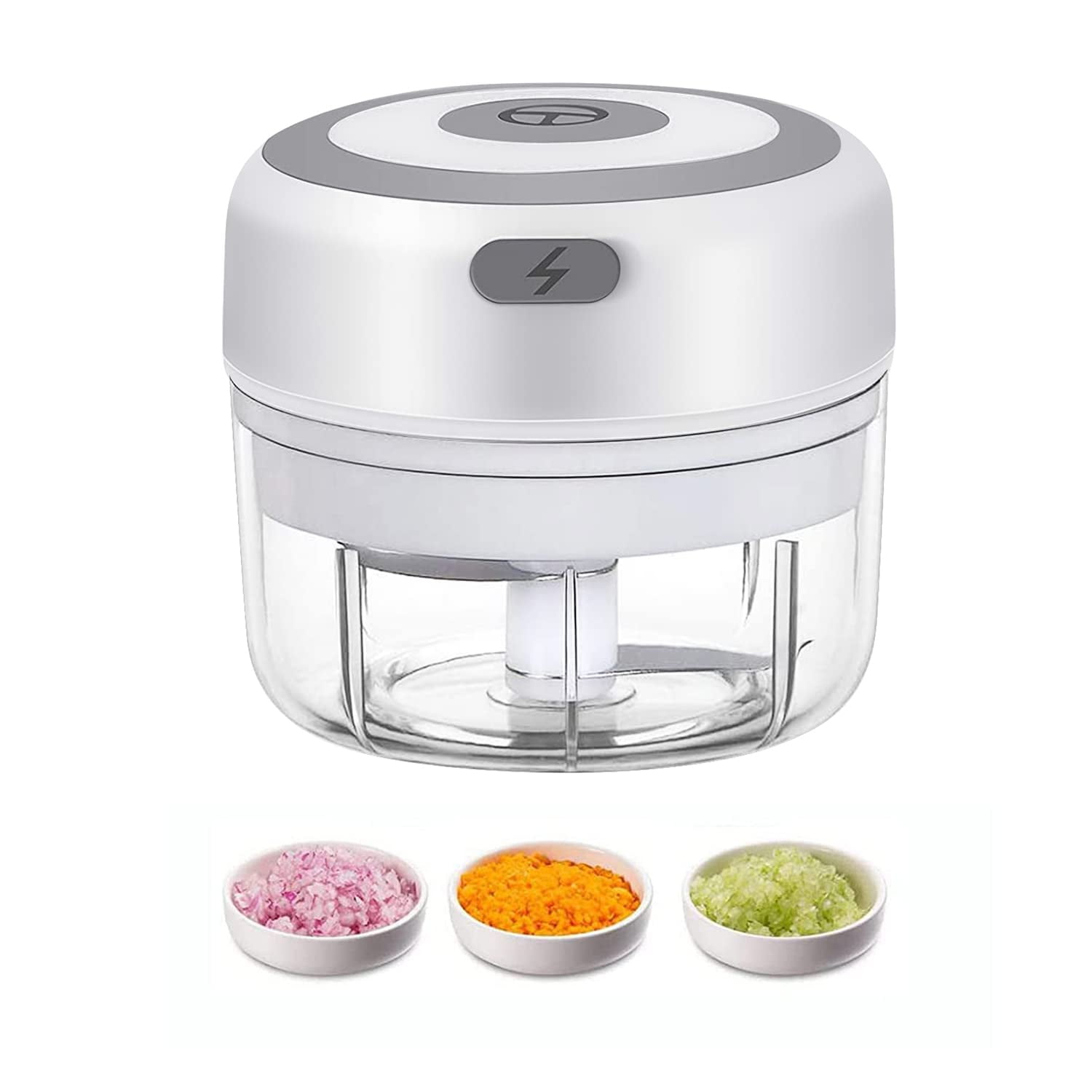Electric Mini Garlic Chopper, 100ML Food Chopper Garlic Mincer USB ...