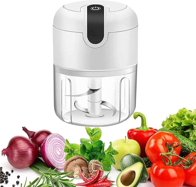Electric Mini Garlic Chopper, Portable Food Processor, 250ML Vegetable ...