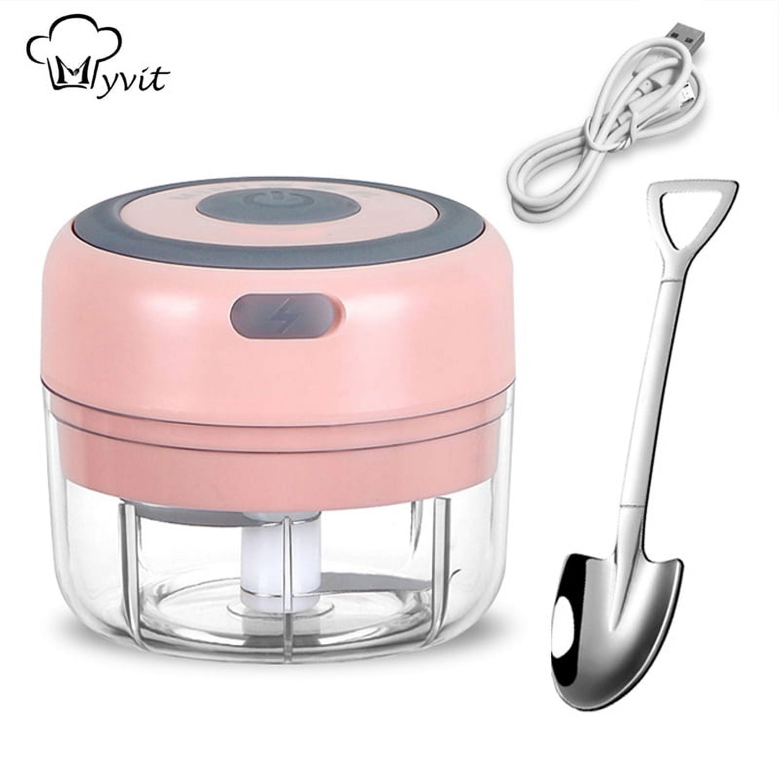 Electric Mini Garlic Chopper, Portable Pepper Chopper Onion Mincer, Cordless Meat Grinder with ...