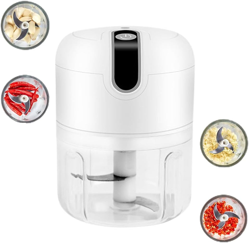 Electric Mini Garlic Chopper, Rechargeable and Portable Processor with ...