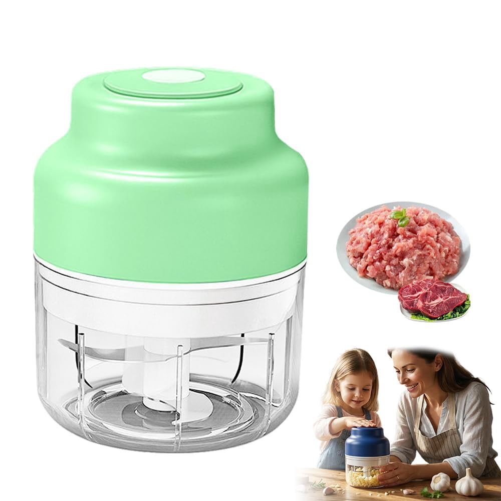Electric Mini Garlic Chopper Set, 2026 New Small Garlic Chopper Mincer ...