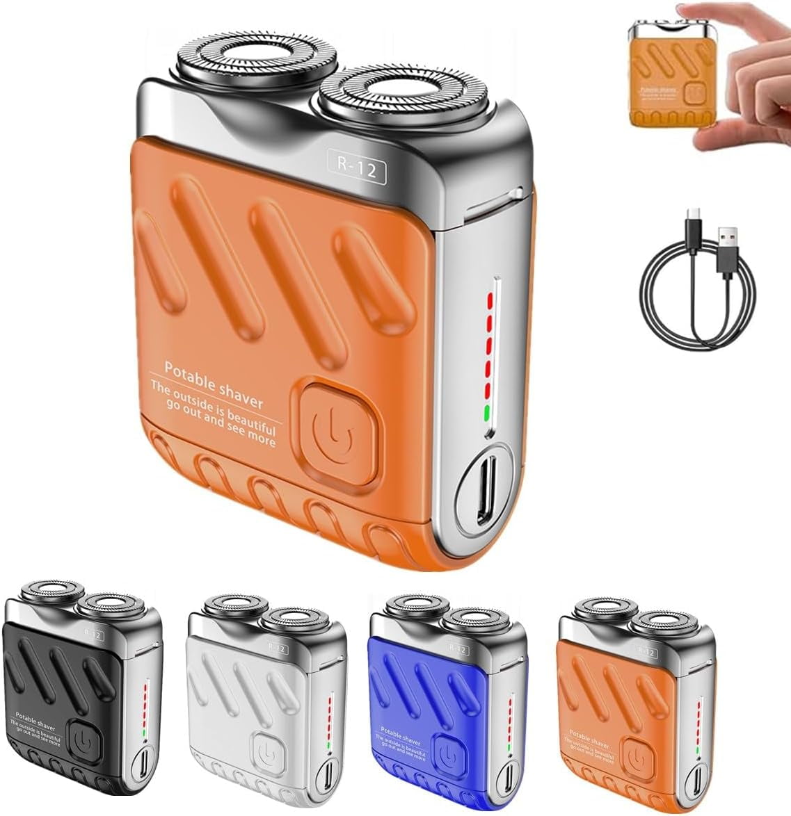 Electric Mini Portable Razor Luggage Design for Men,Double-Ring ...