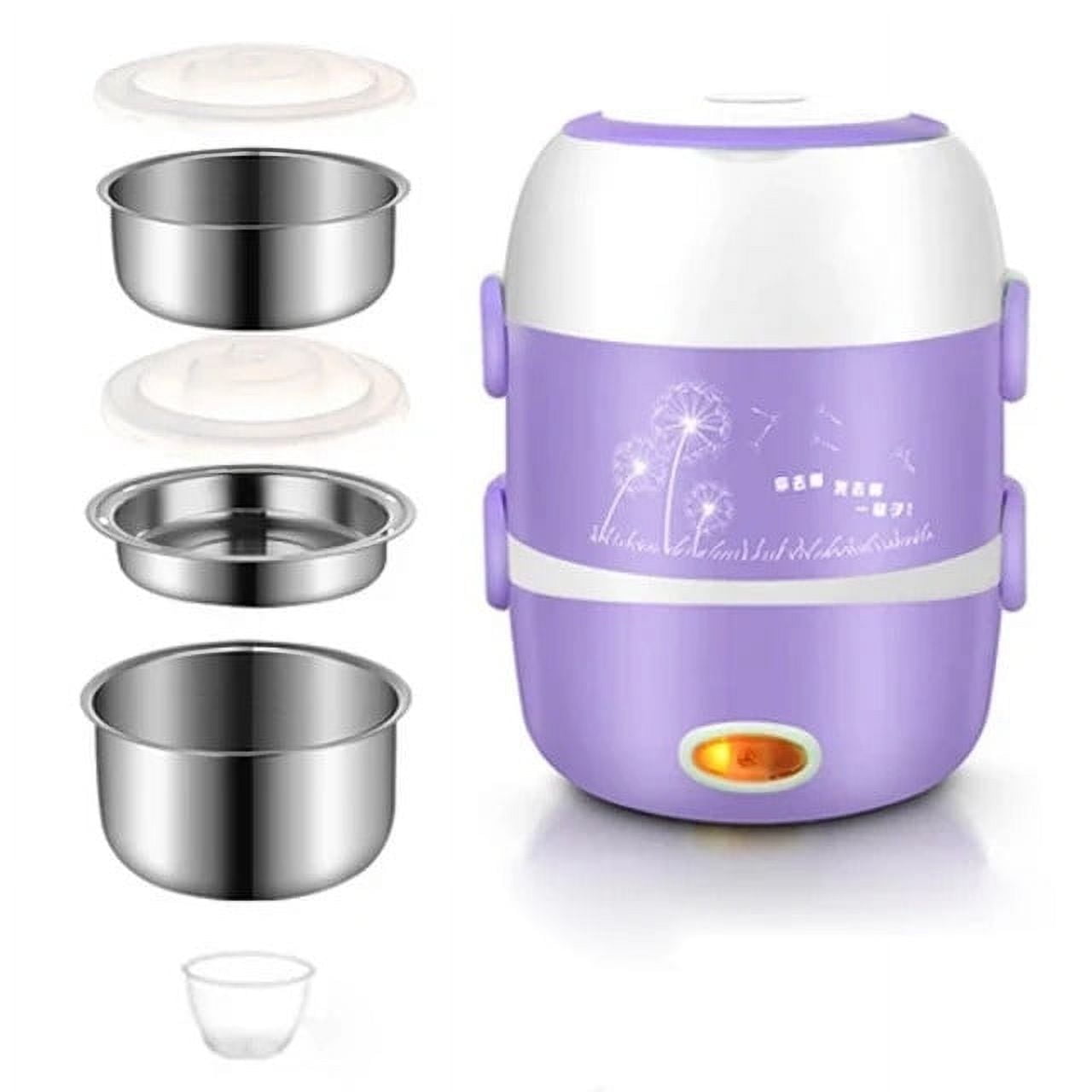 Ink Craft Electric Mini Rice Cooker, 2L Portable Food Steamer & Egg ...