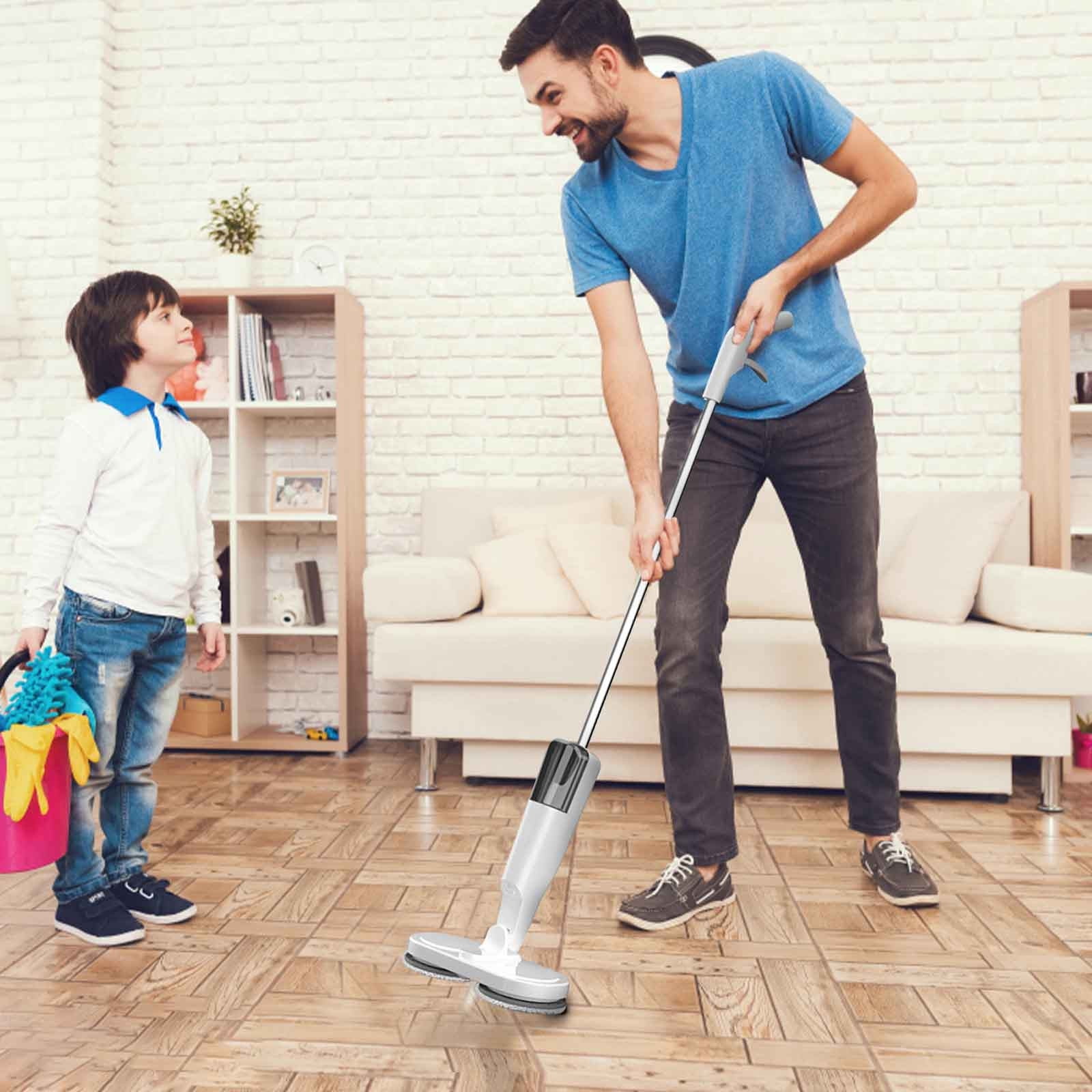 Electric Mop, Dual-Motor Electric Spin Mop with Sprayer and LED ...