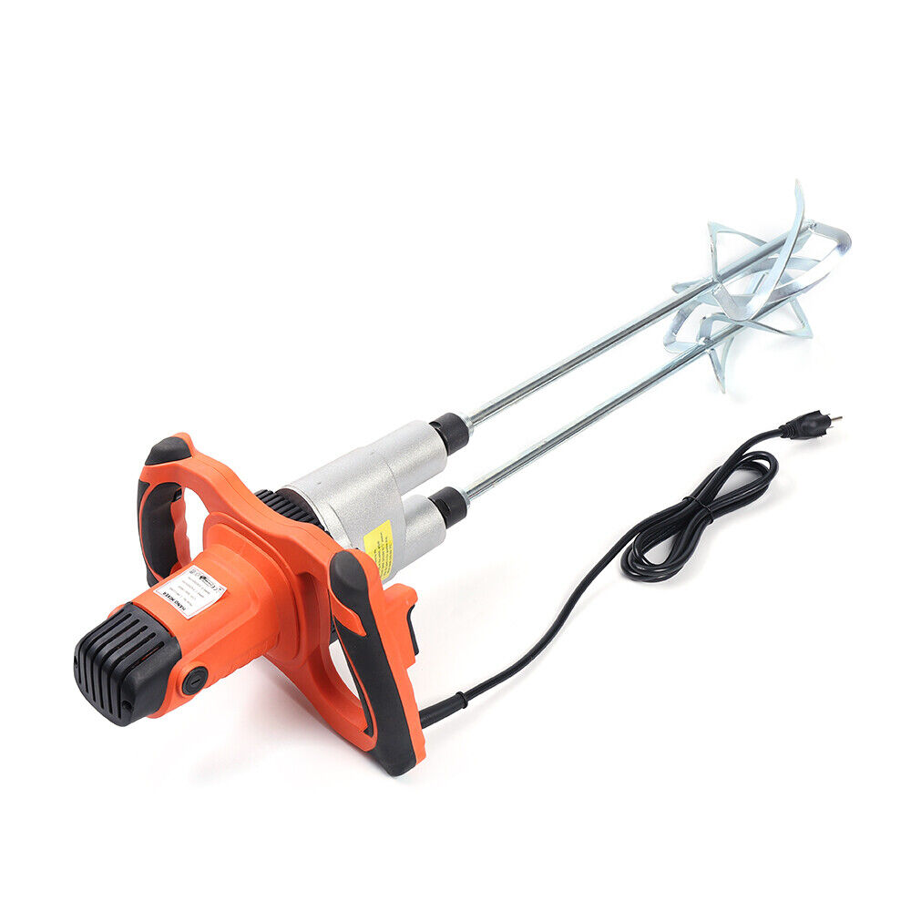 Electric Mortar Mixer Double Paddle 2 Speed Paint Cement Grout Concrete 1800W - Walmart.com