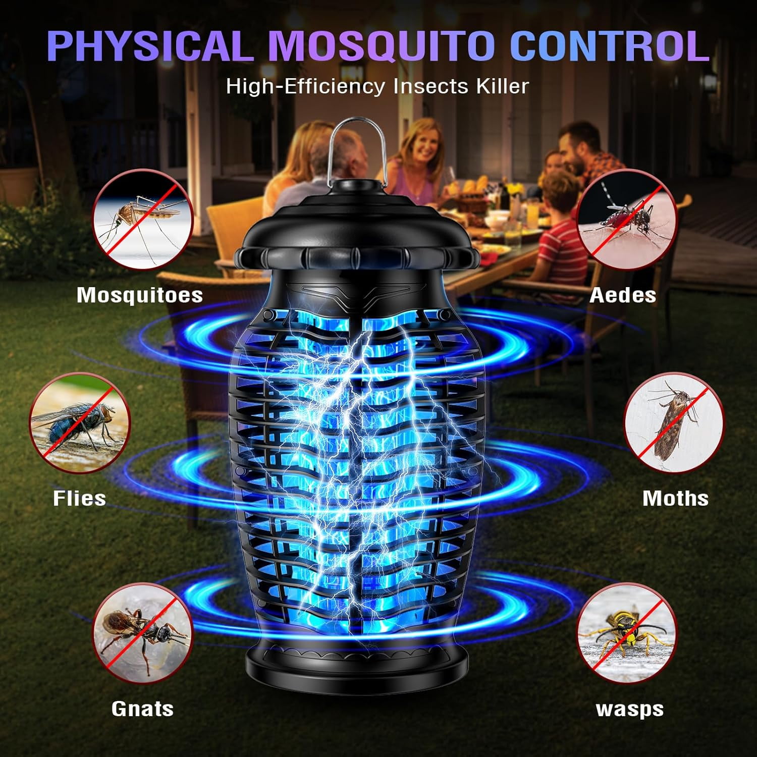 Electric Mosquito Zapper, 4200V Bug Killer, Waterproof Insect Fly ...