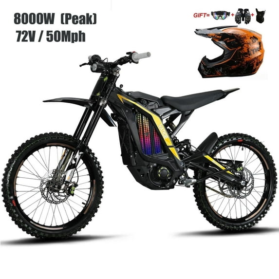 Freego Electric Motorcycle Bike for Adults, Electric Dirt Bike 8000W(Peak) Mid-Mounted Motor 72V ...