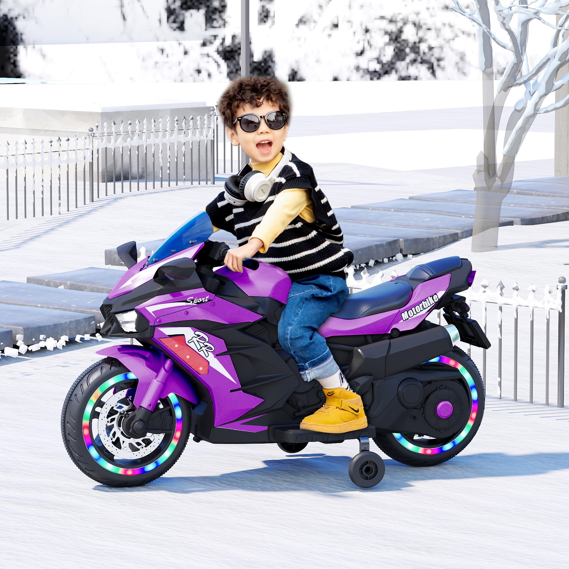 Electric Motorcycle for Kids, 2 Wheel Motorcycle with 12V Long Battery ...