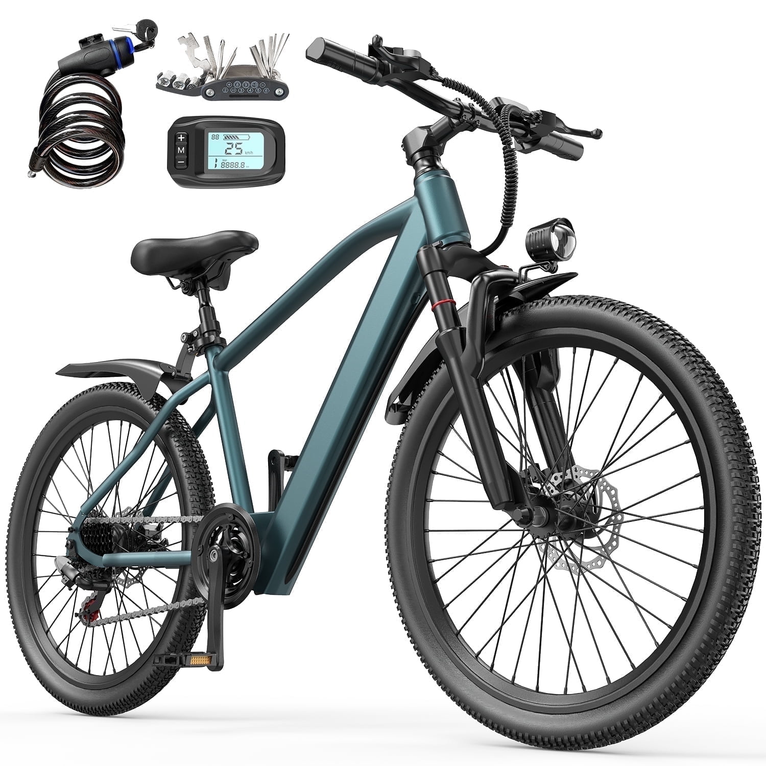 24"Electric Mountain Bike for Adults, 540W Brushless Motor, Top Speed ...