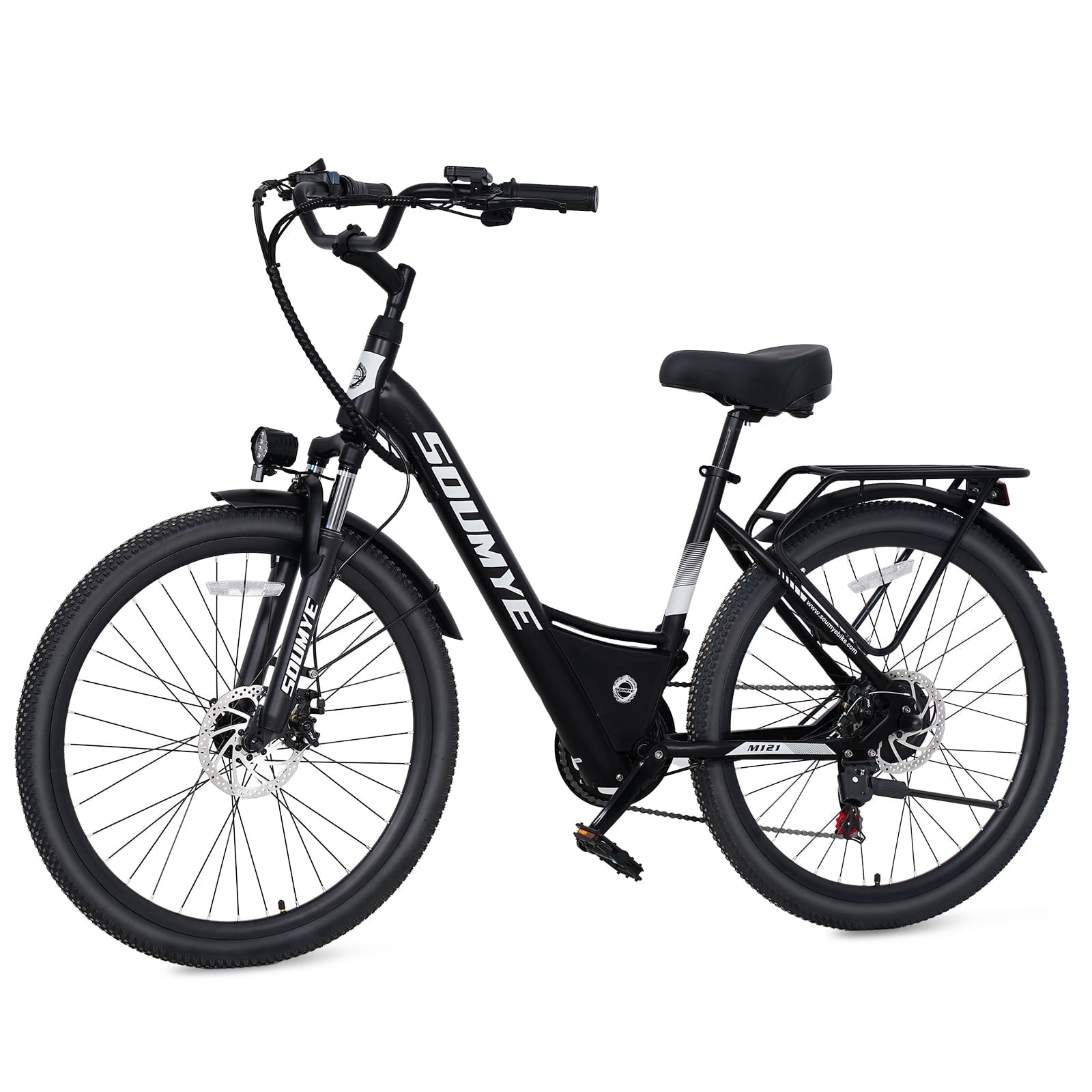 Electric Mountain Bike for Adults 26" Step-Thru/Over Commuting Ebike ...