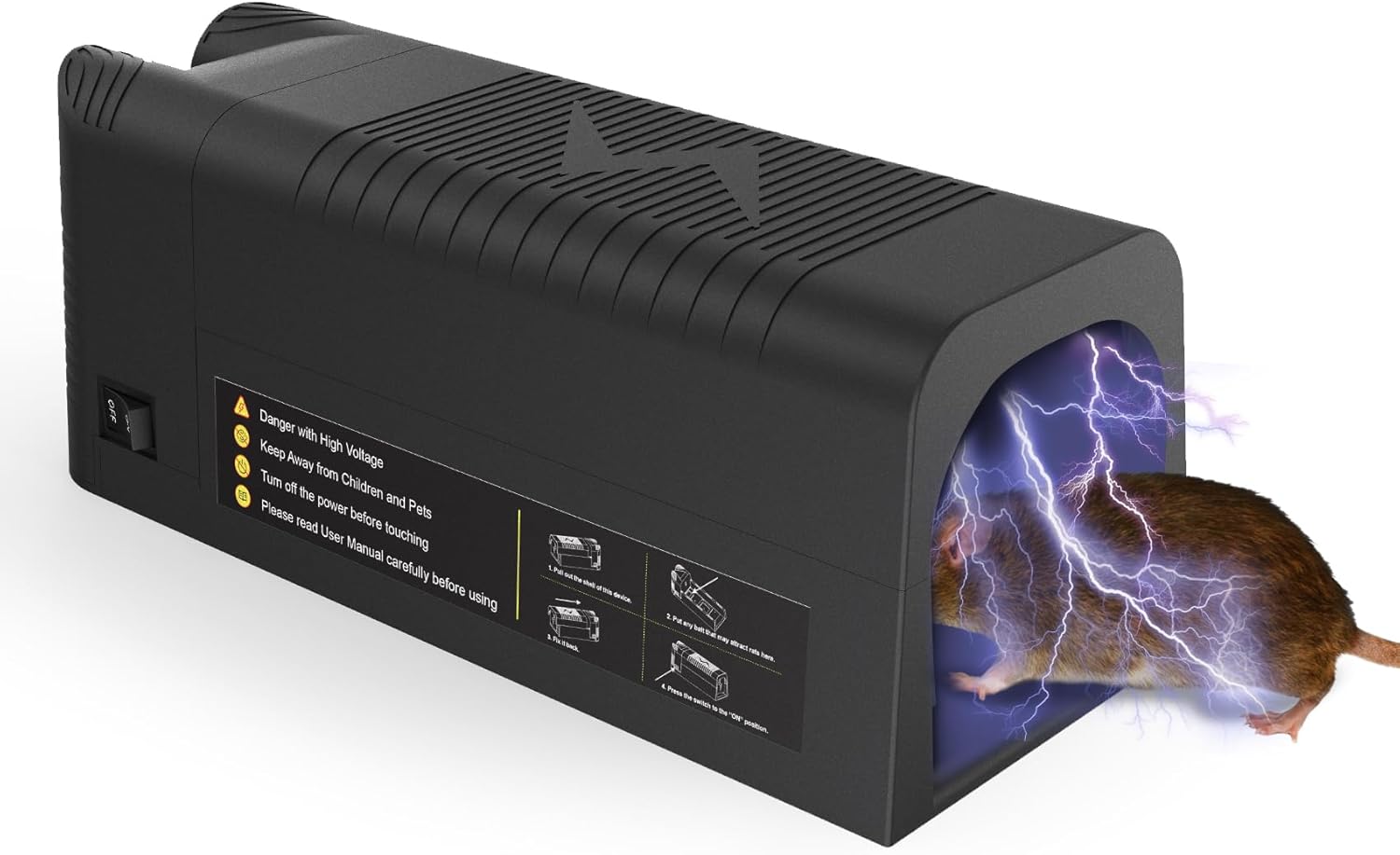 Electric Mouse Trap Effective Humane Indoor Rat Killer Mice Zapper ...