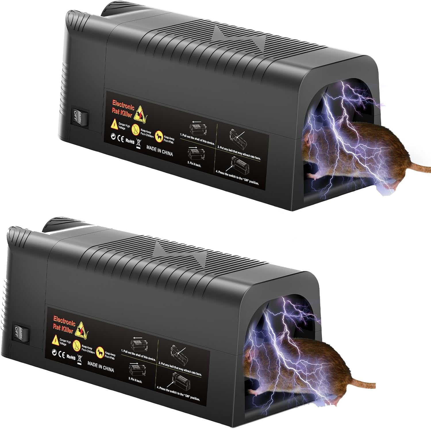Electric Mouse Trap Mice Zapper Rat Killer with High Voltage Instant ...