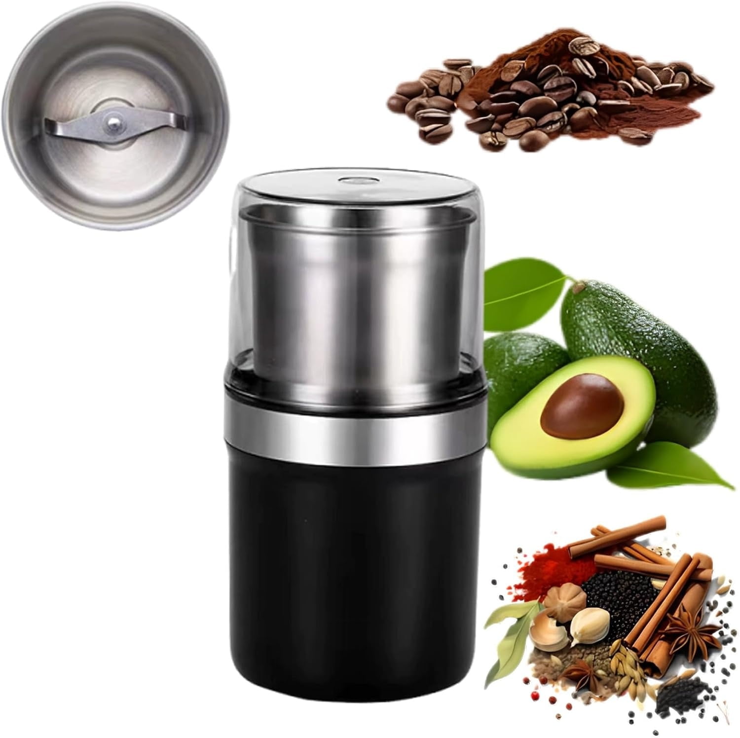 Electric Multi-use Cup Grinder – Large Capacity Stainless Steel, 30000 ...