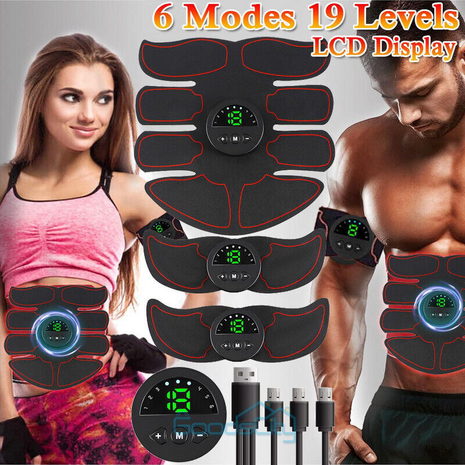 Electric Muscle Toner Machine ABS Stimulator Toning Trainer Fat Burner ...