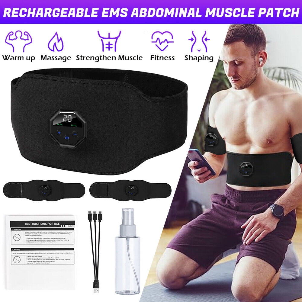 Electric Muscle Toner Machine ABS Toning Belt Simulation Fat Burner ...