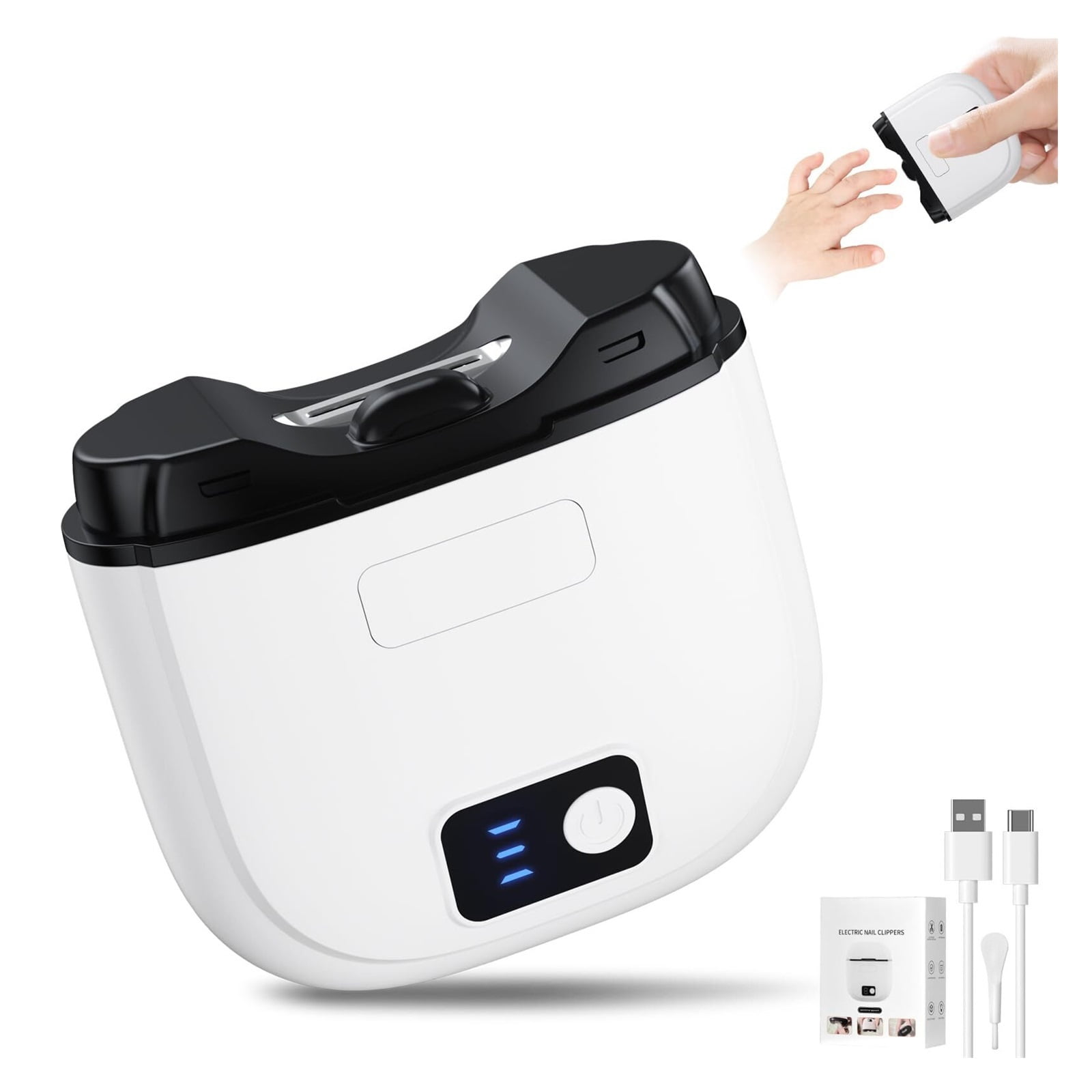 Electric Nail Clipper - Automatic Nail Trimmer with 3 Speed Modes, LCD ...