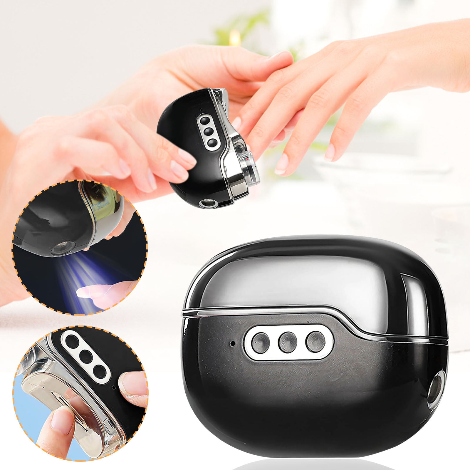 Electric Nail Clipper Set 3-in-1 Professional Manicure Kit with LED ...