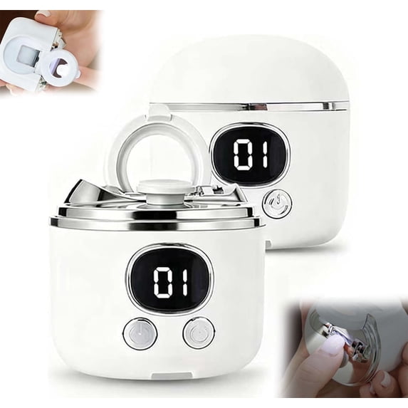 Electric Nail Clippers for Seniors with Magnifier, LED Light & Case ...