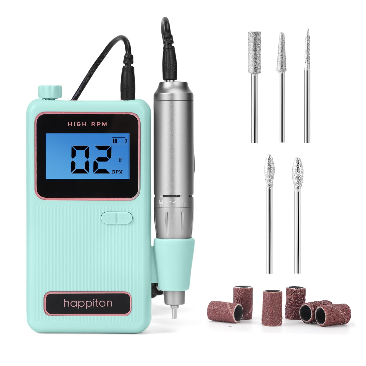 Electric Nail Drill - 50,000 RPM, Rechargeable, LED Display, Cordless ...