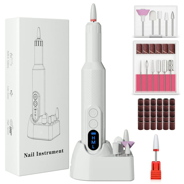 Electric Nail Drill, Cordless Nail File Kit, Portable Manicure Pedicure ...
