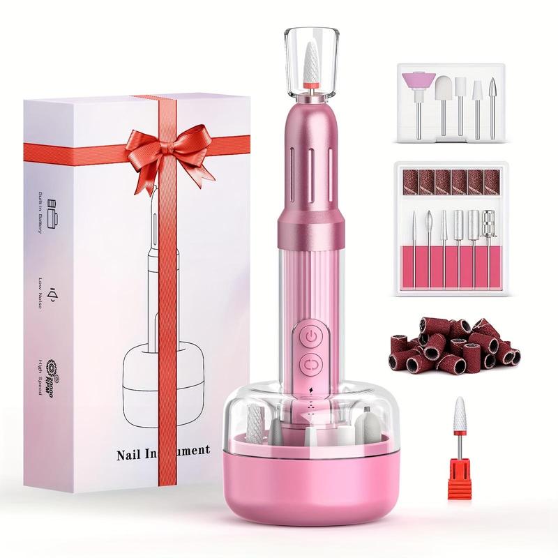Electric Nail Drill, Cordless, Portable, Rechargeable Nail File Kit for ...