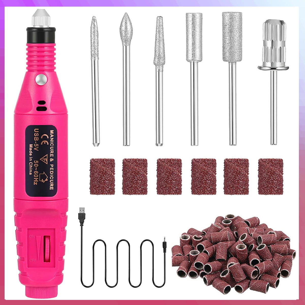 ZPLHBHX Electric Nail Drill Manicure Pedicure Kit, 20000 RPM, Portable ...