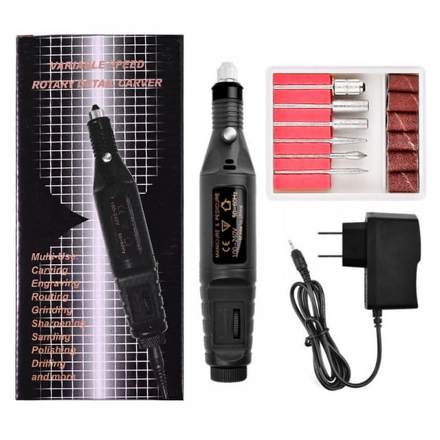 Electric Nail Drill Manicure & Pedicure Care Set，Mini Nail Kit System ...