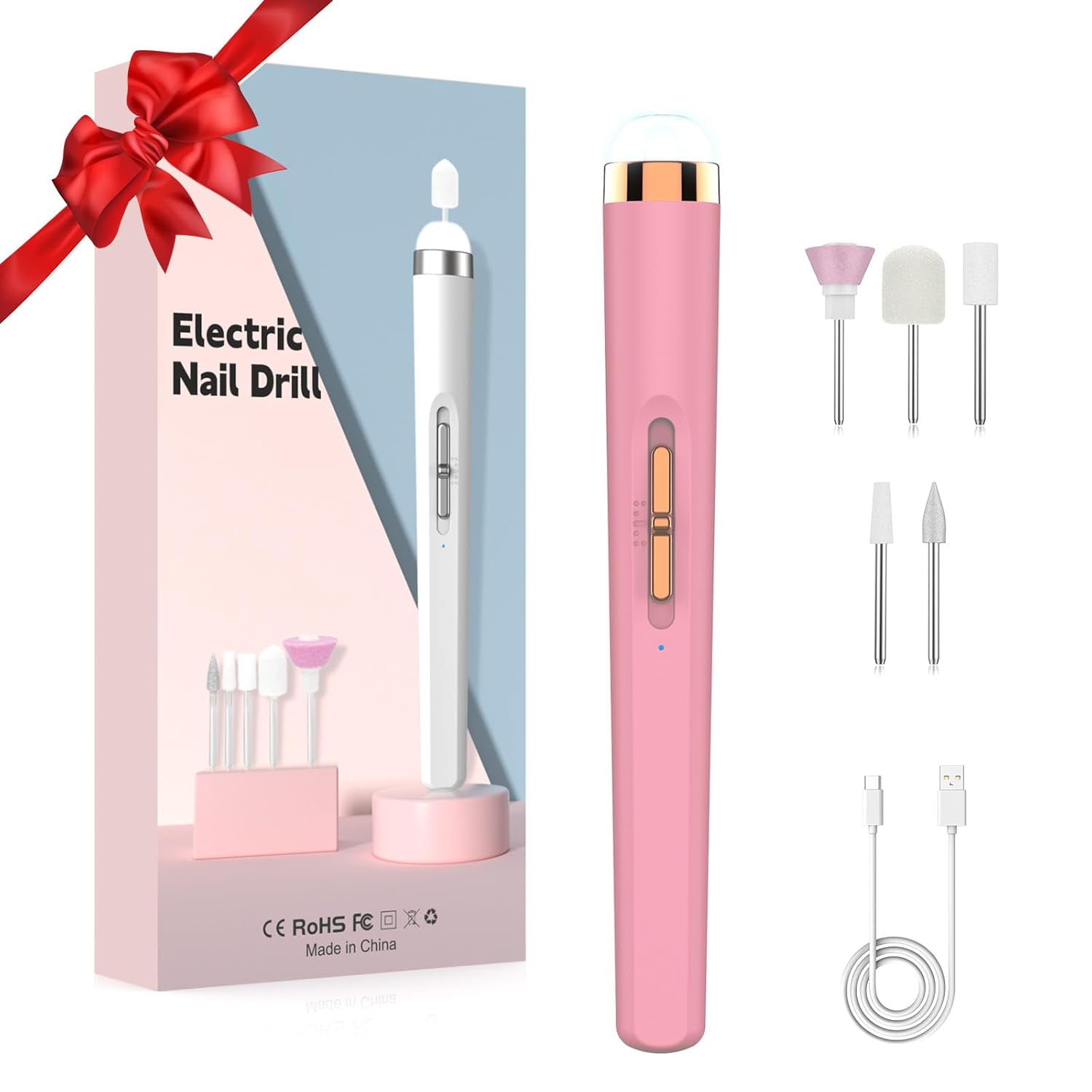 Electric Nail Drills with LED Light5 in 1 Electric Nail ...
