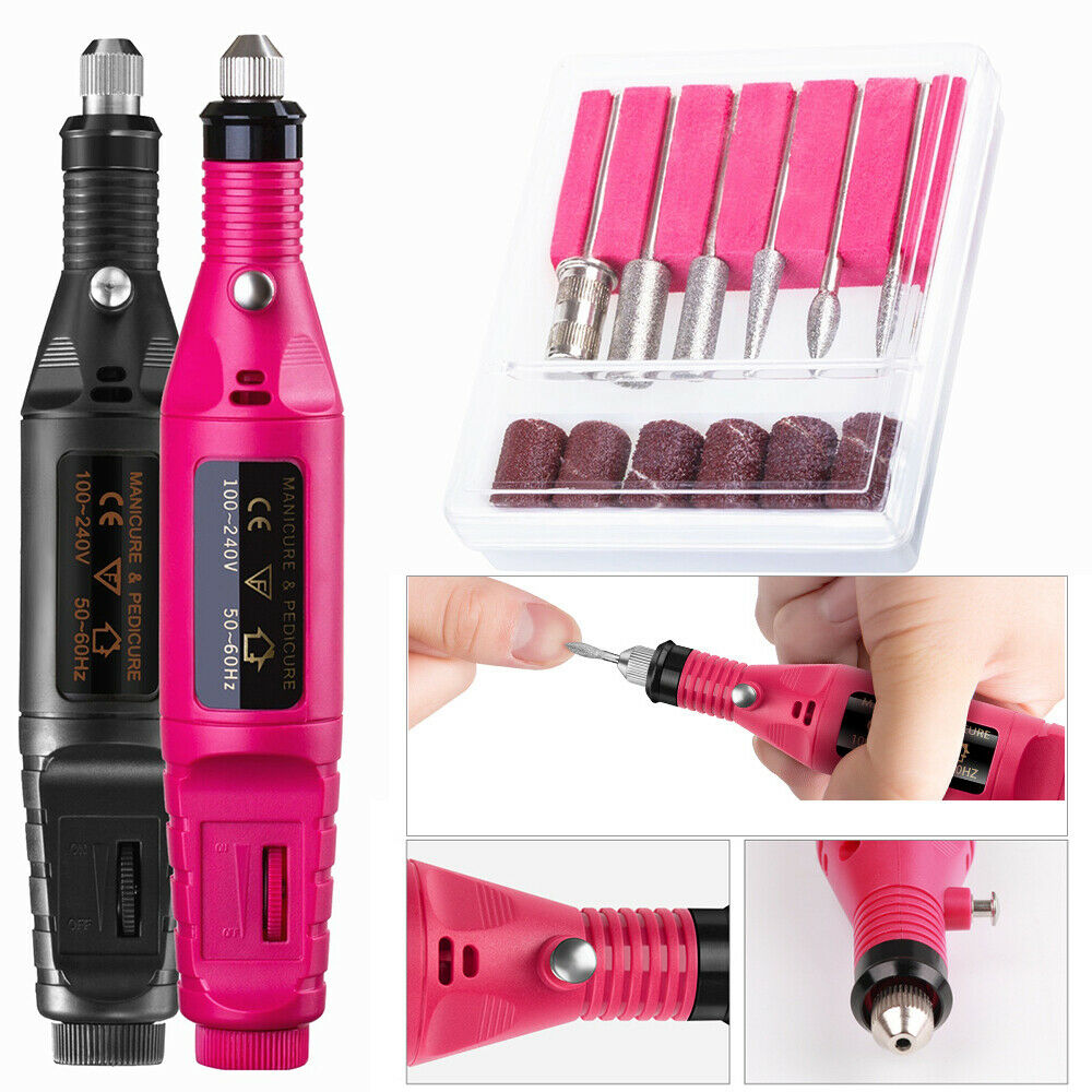 Electric Nail File Art Drill File Acrylic Manicure Pedicure Portable ...
