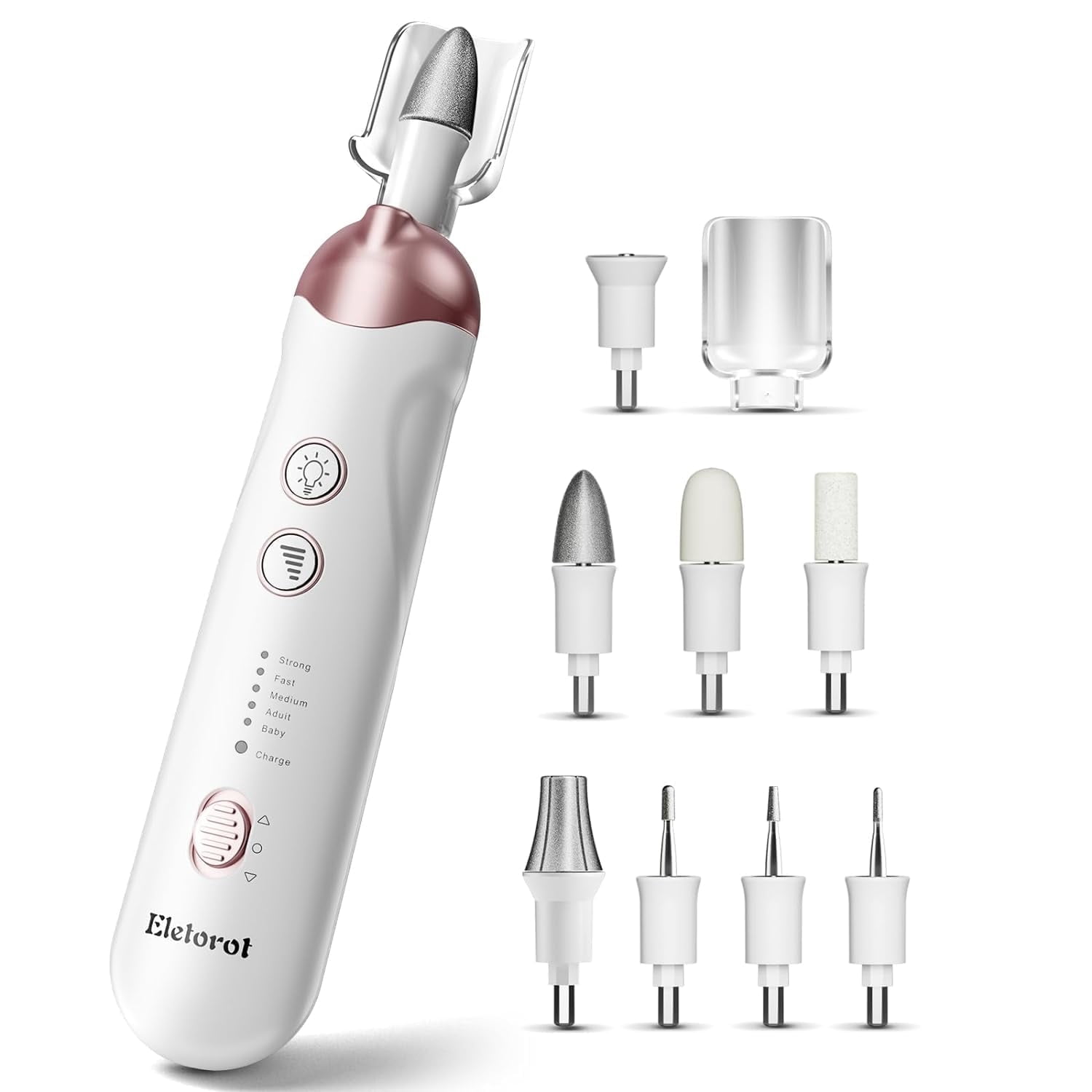 WANOCEAN Electric Nail File 8 in 1, Rechargeable Nail Drill Machine for ...