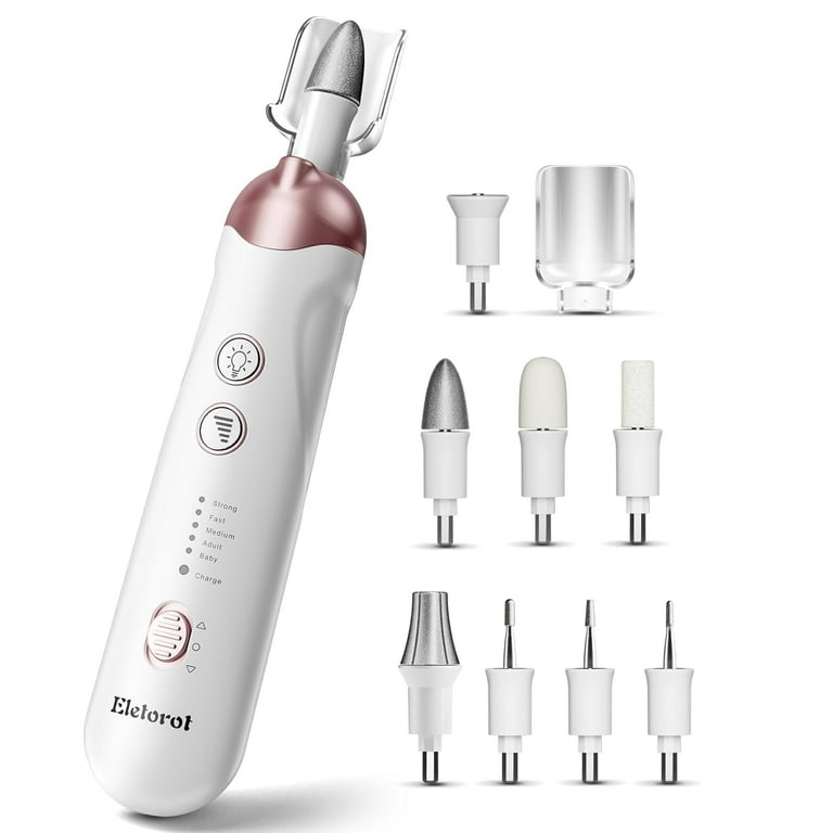Electric Nail File Set 8 in 1 Professional Manicure and Pedicure Kit Cordless Pedicure Tools for feet 5 Speeds Electric Nail Drill Machine Toe Nail