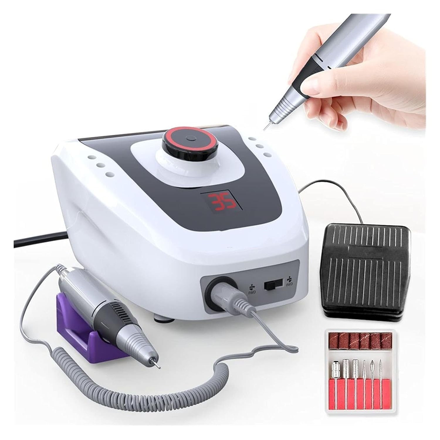 Electric Nail Files 32W 35000RPM Electric Nail Drill Machine Apparatus ...