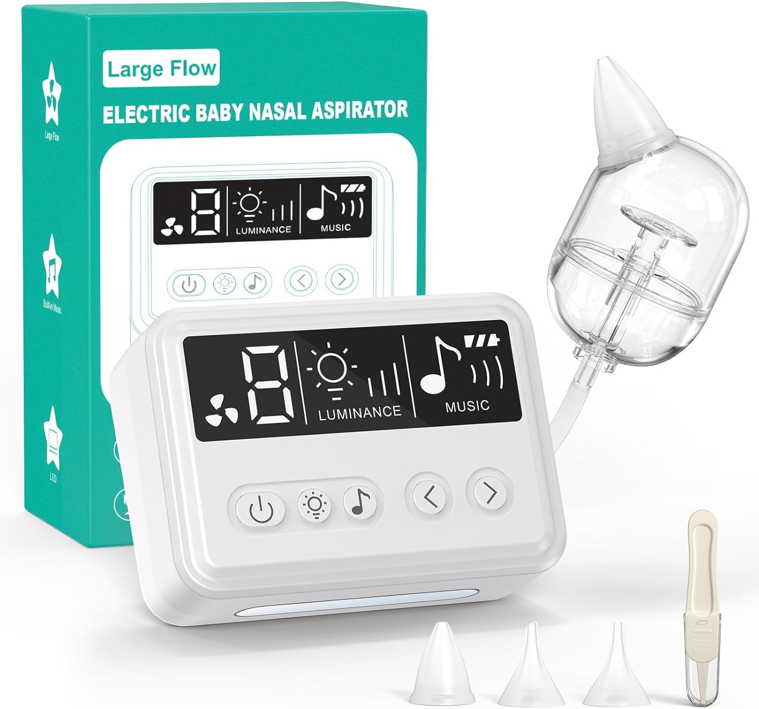 Electric Nasal Aspirator for Baby, Hospital Grade 9 Suction Baby Nose ...