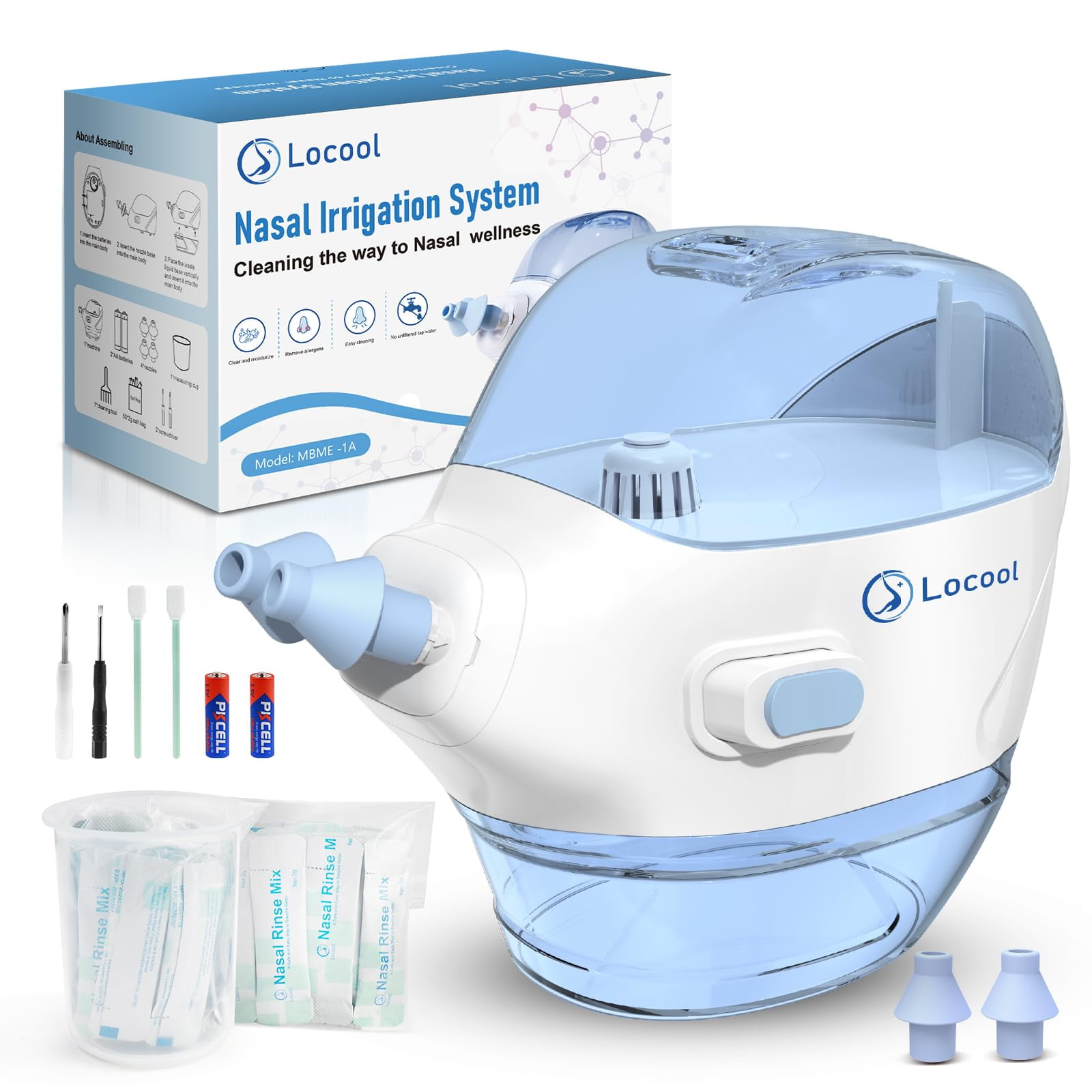 Electric Nasal Irrigation System, TSF6 Sinus Rinse Machine with 50 Salt ...