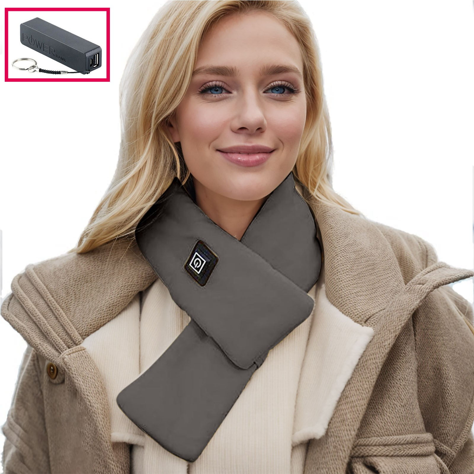 Electric Neck Warmer With Built-In Power Bank And Three Settings For ...