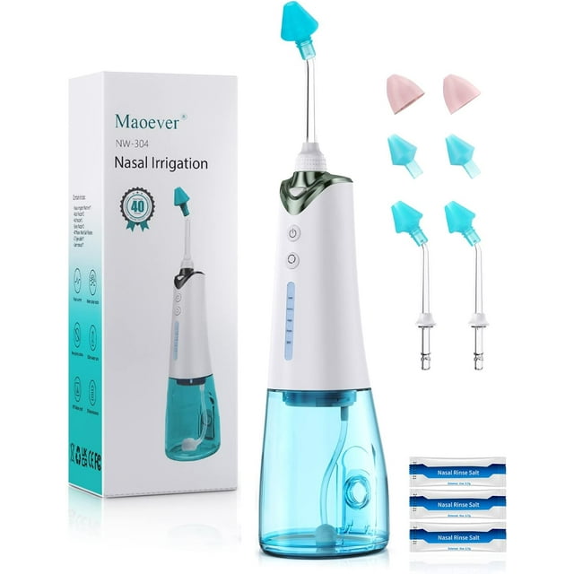 Electric Neti Pot Nose Cleaner with 40 Salt Packets Nasal Care ...