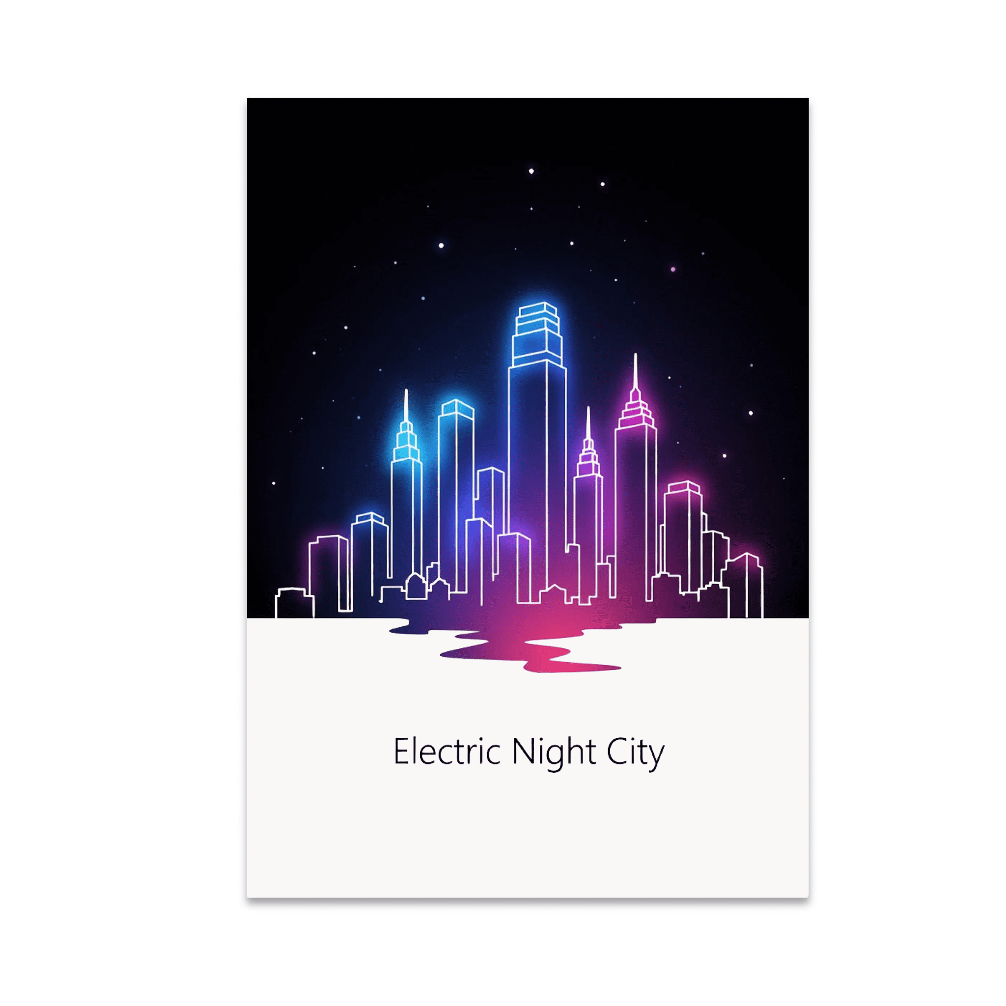Electric Night City Neon Noir Art - Urban Decor Enthusiast - 13x19 ...