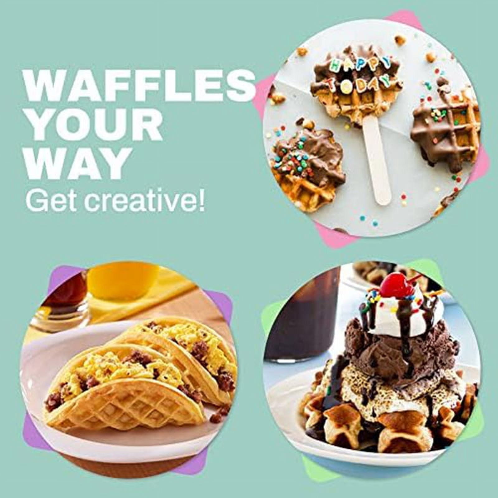 Electric Nonstick 4.5Inch Mini Waffle-Maker,Compact Design,Snacks ...