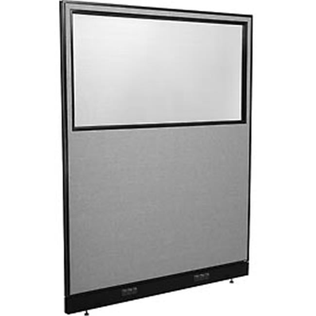 Electric Office Partition Panel with Partial Window - Gray - 60.25 x 76 ...