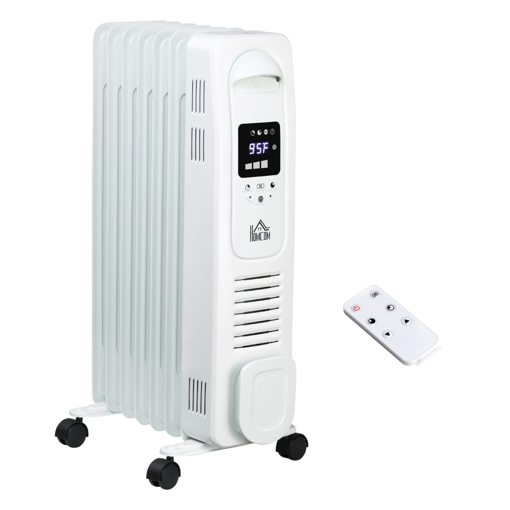 Electric Oil Filled Radiator,1500W Portable Electric Space Heater with ...