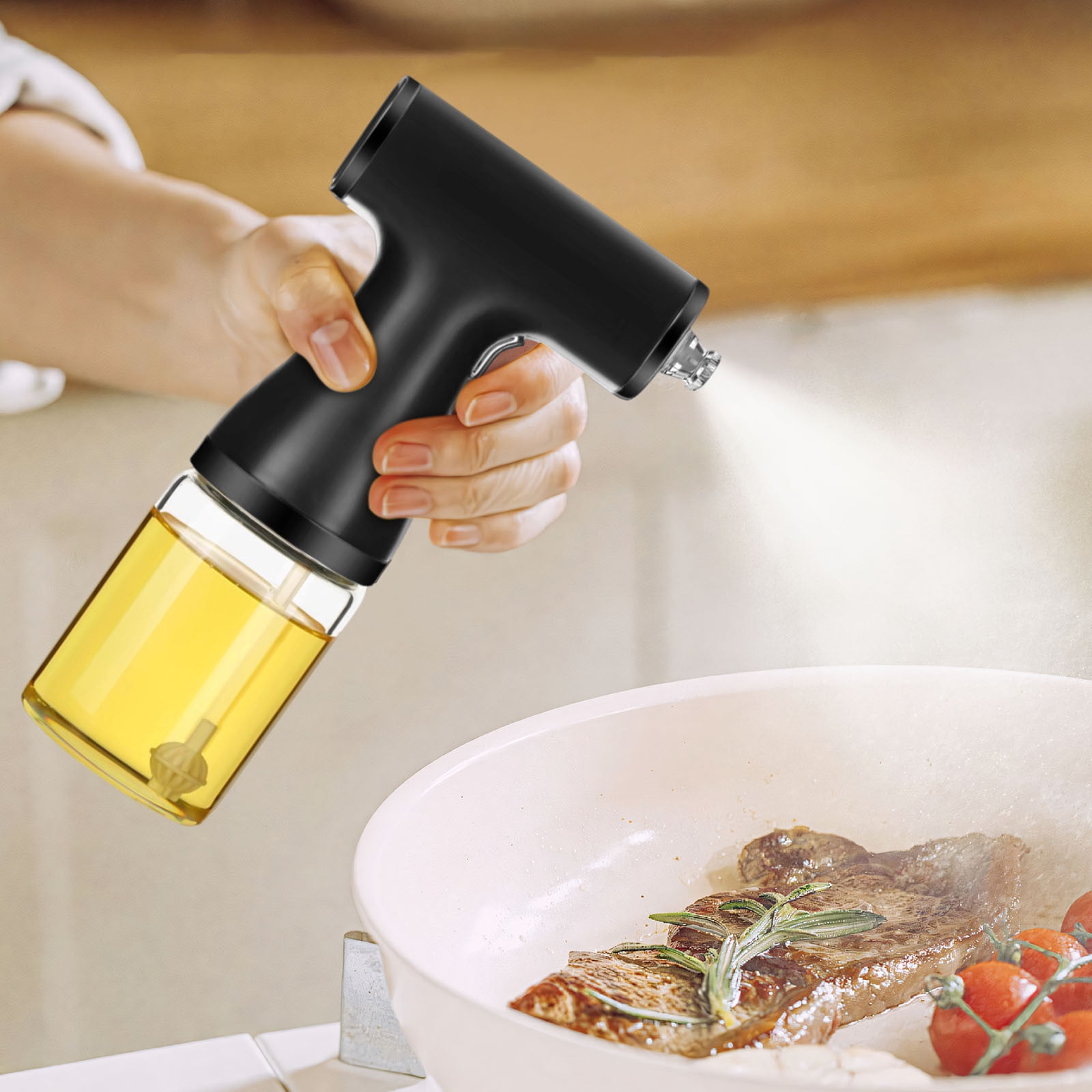 Electric Olive Oil Dispenser Bottle for Kitchen One-Button Spray,2 in 1 ...